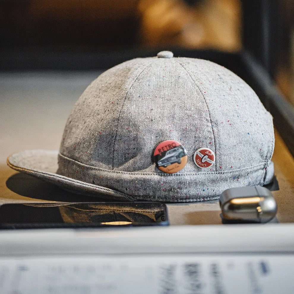 Vintage Gray Flip Hat – Retro Round Brim Hip Hop Cap – The Unrivaled Brand