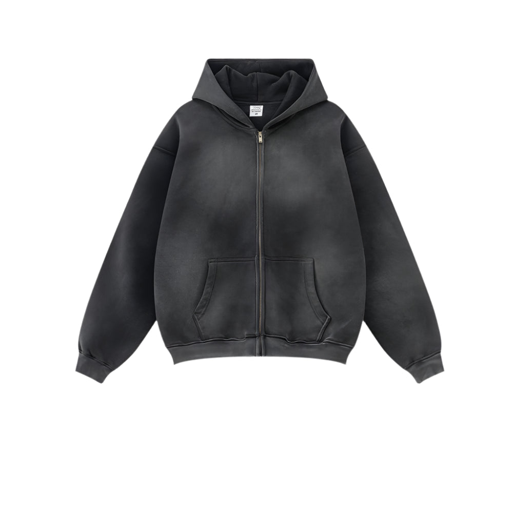Urban Acid Wash Zip-Up Hoodie – The Unrivaled Brand